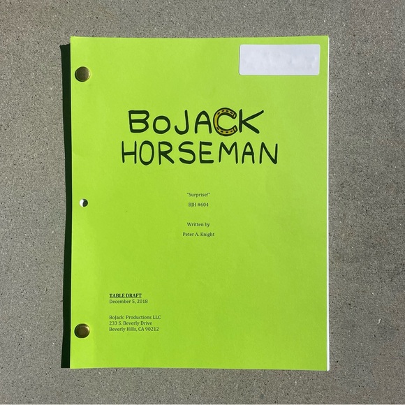Other | Bojack Horseman 218 Surprise Episode Original Production Table ...